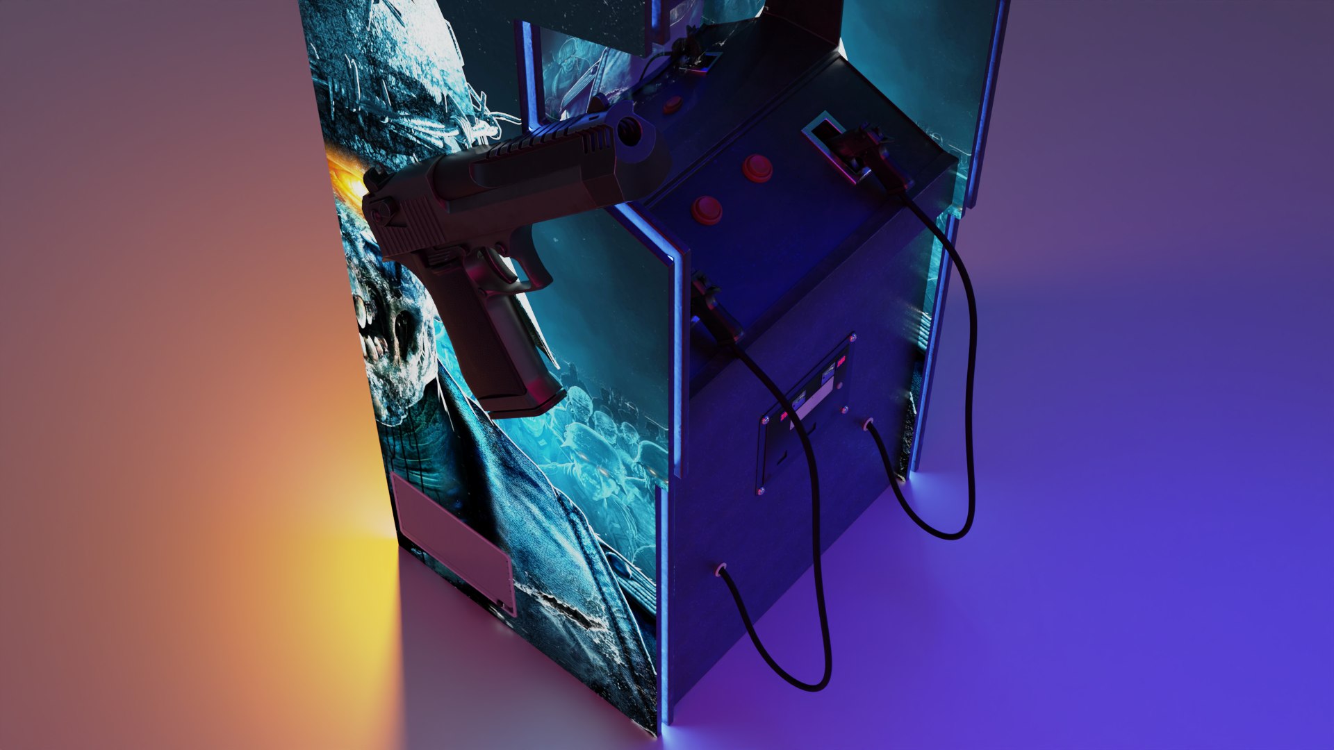 Zombie Shooting Game Machine 3D - TurboSquid 2319812