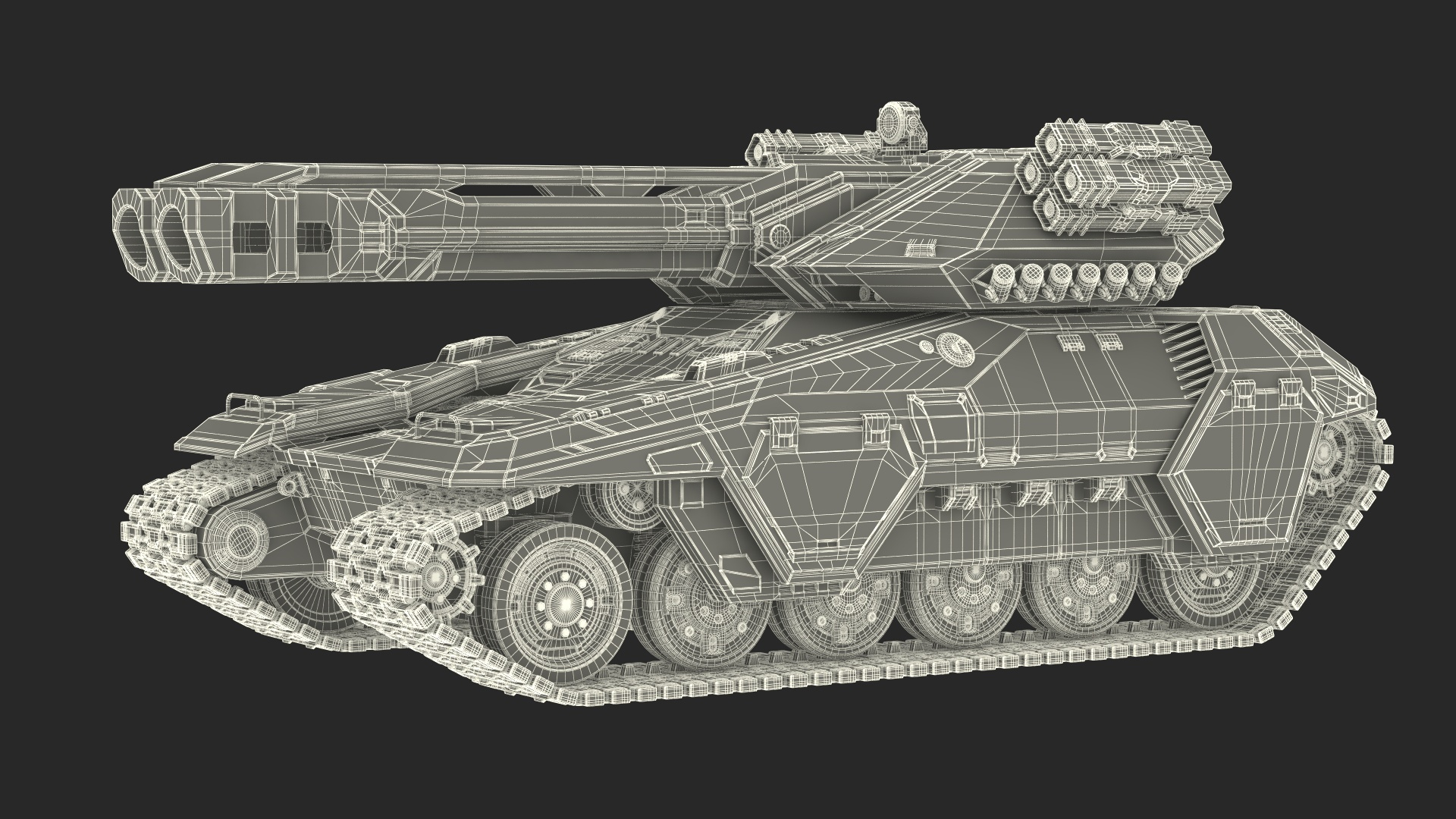 3D Model Futuristic Battle Tank In Camouflage Rigged For Maya ...