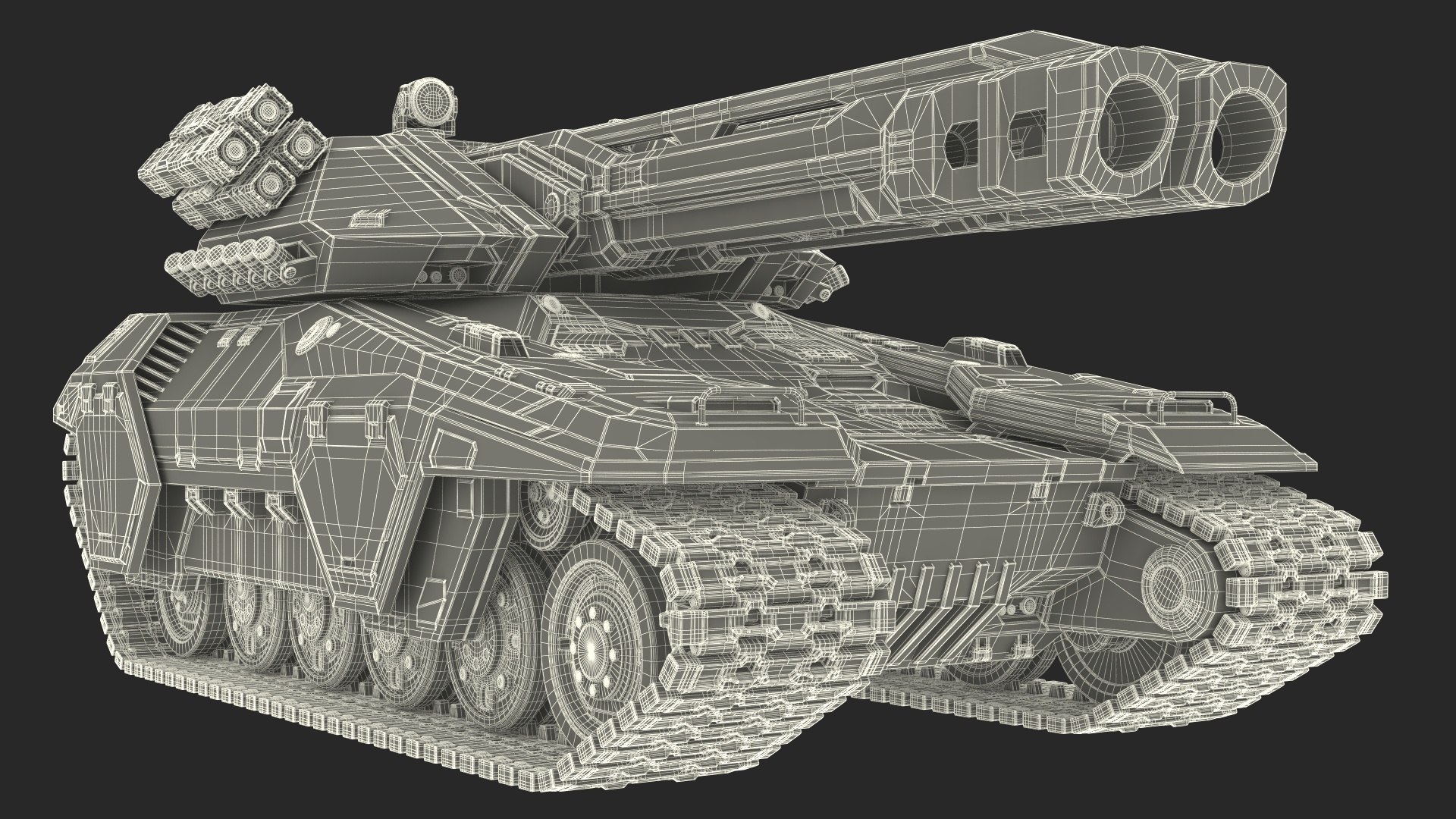 3D Model Futuristic Battle Tank In Camouflage Rigged For Maya ...