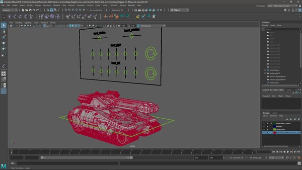 modelo 3d Tanque de batalla futurista camuflado diseñado para Maya - TurboSquid 2292477