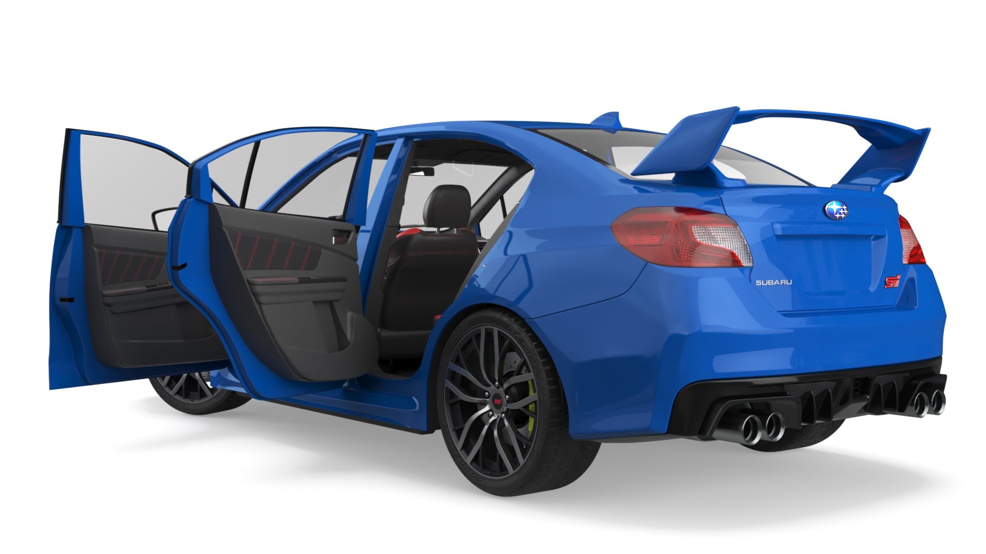 Subaru WRX STI 2021 Sedan Blue 3D Model - TurboSquid 2342522