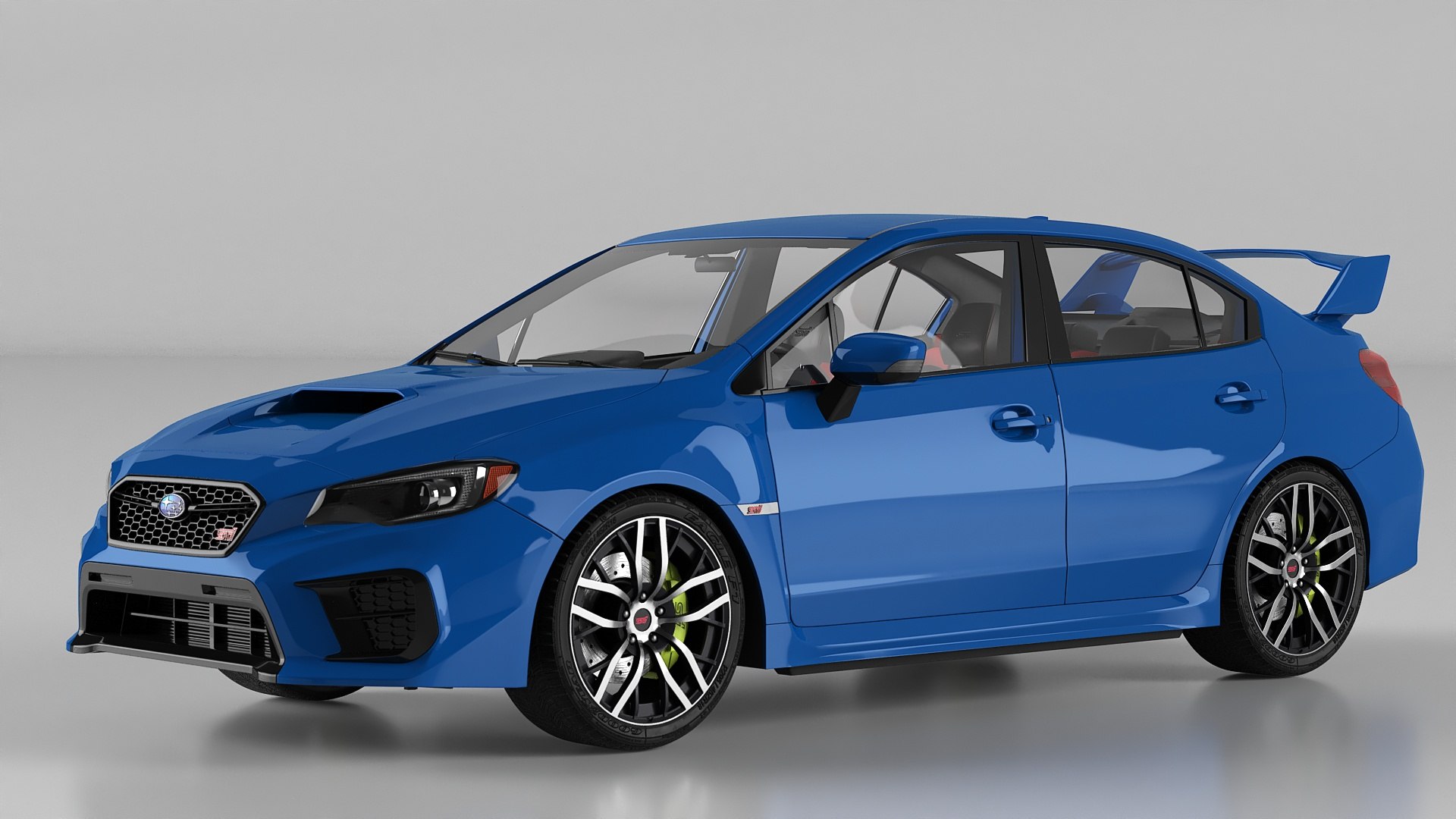 Subaru WRX STI 2021 Sedan Blue 3D Model - TurboSquid 2342522