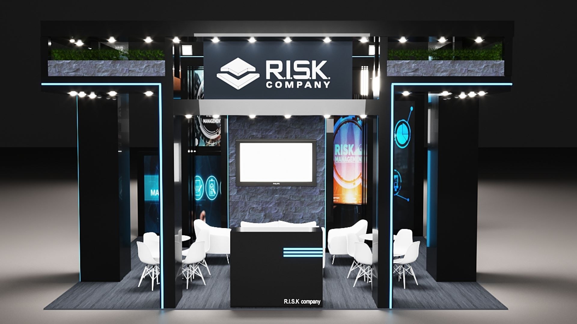 Exhibition Booth Design All Sides Opened Island 3D Model - TurboSquid ...