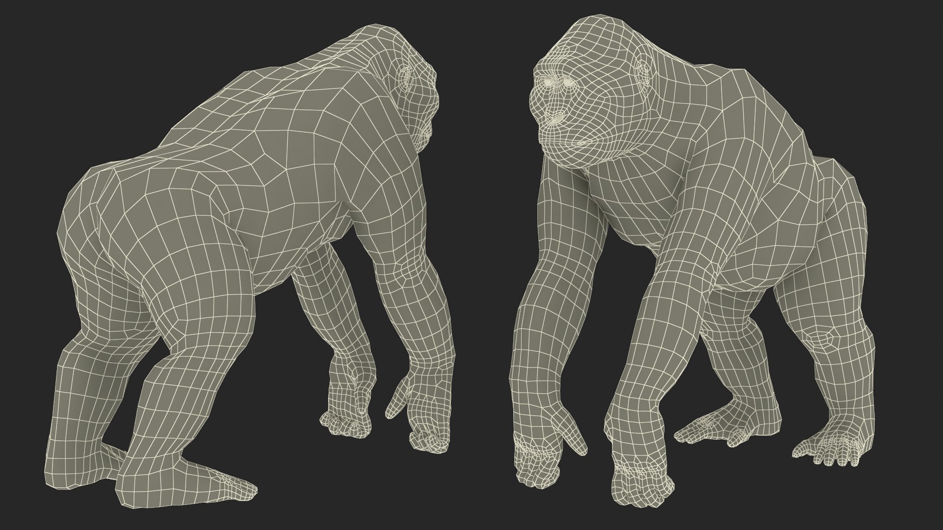 Big Ape Gigantopithecus Stands On Four Limbs 3D - TurboSquid 2311854