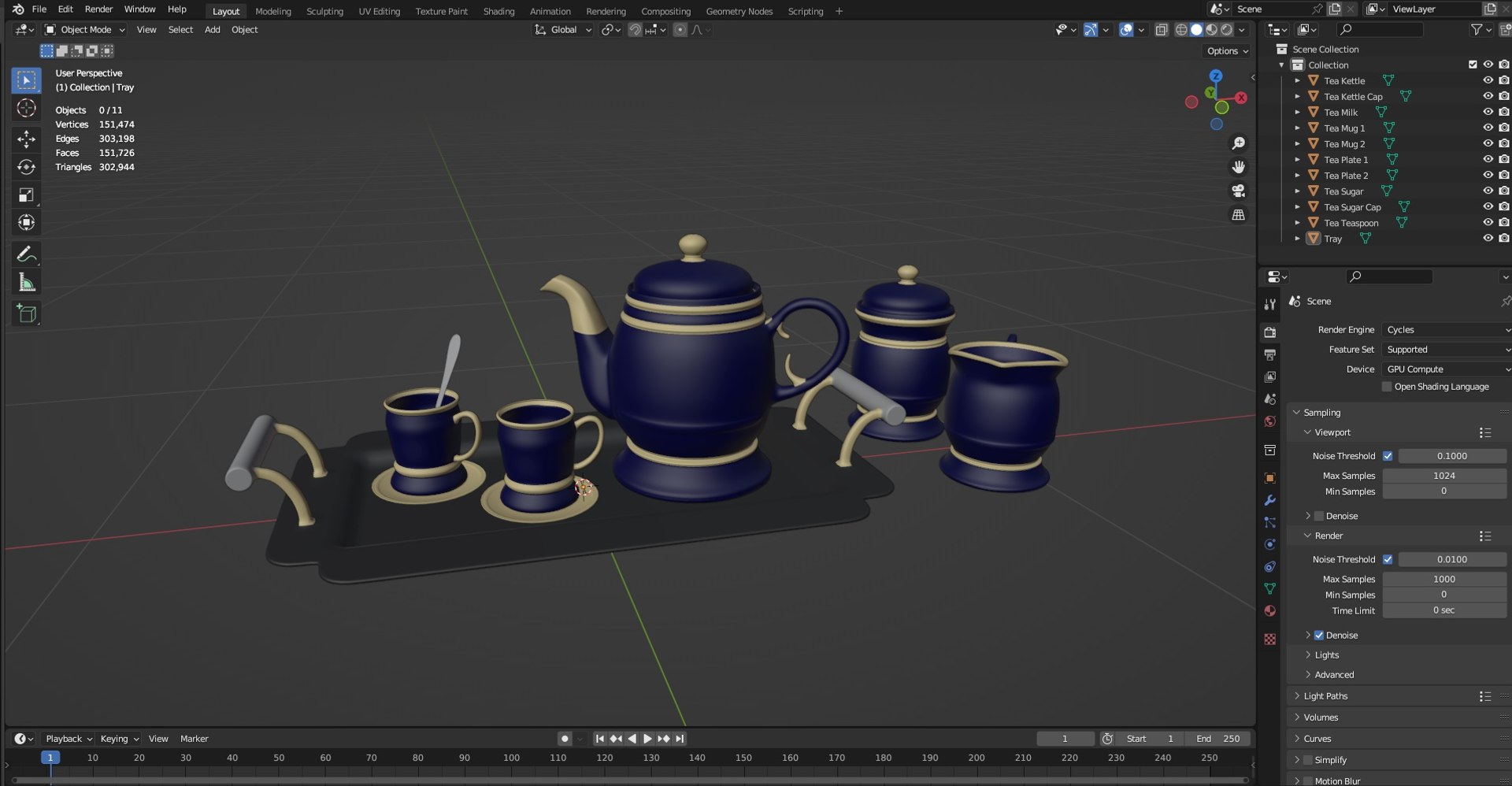 3D Tea Set 1 - TurboSquid 2340937