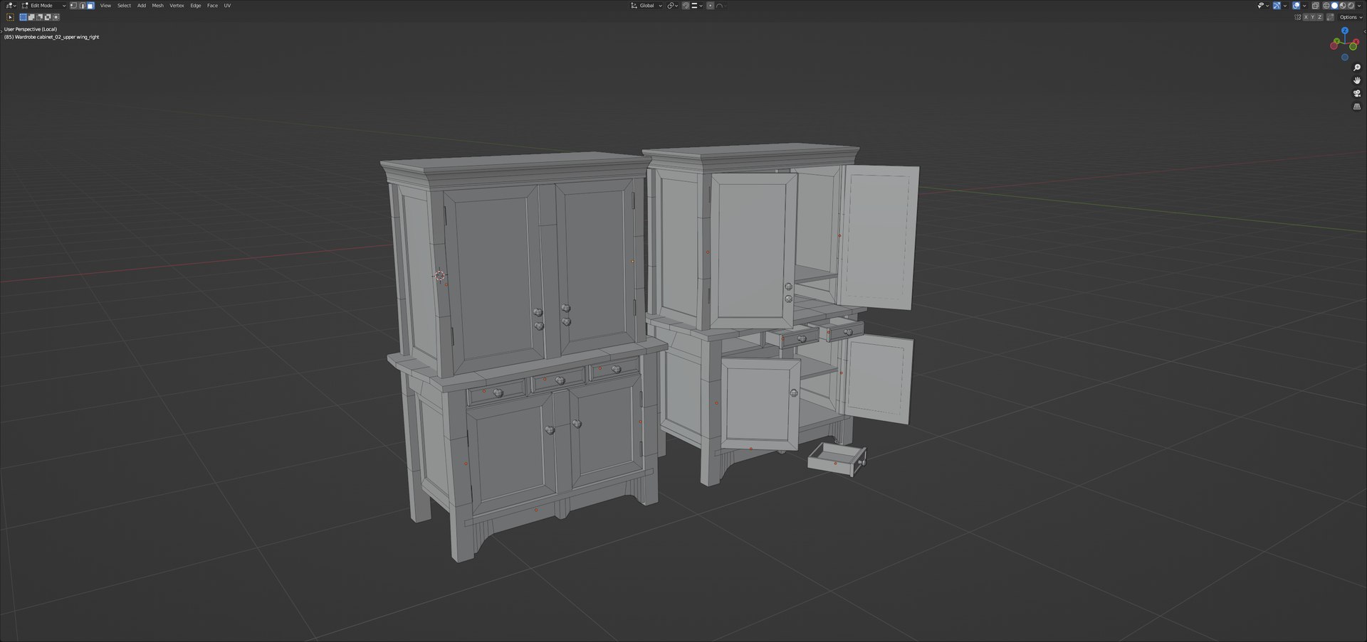 Wardrobe Cabinet 3D Model - TurboSquid 2019299