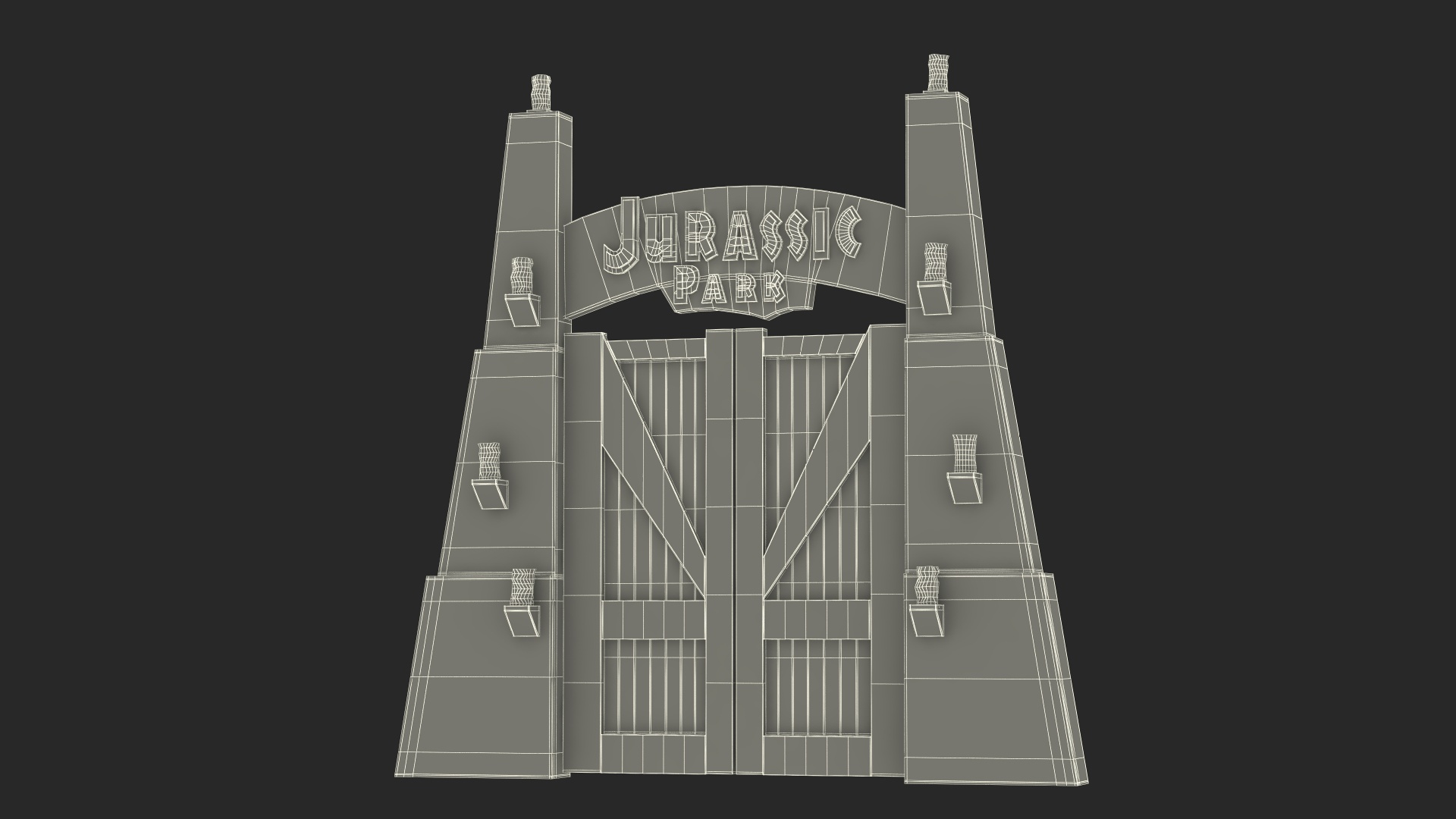 3D Jurassic Park Gate - TurboSquid 2169808