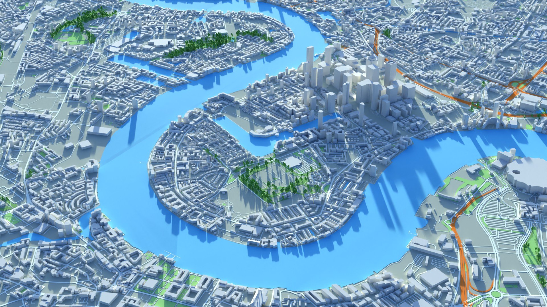3D London City Map - TurboSquid 1823589