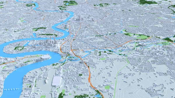 3D London city map - TurboSquid 1823589