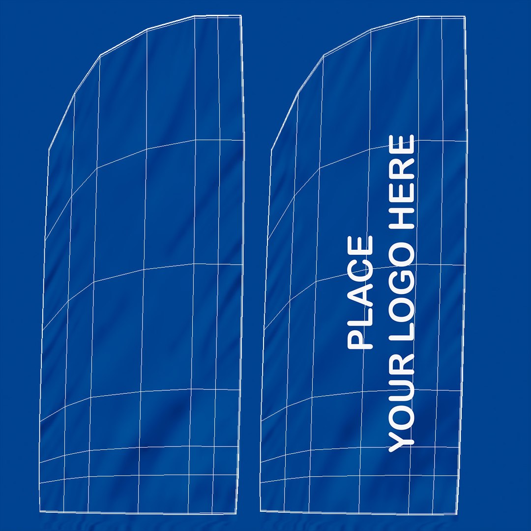 Feather Advertising Flag Banner Stand 3D Model - TurboSquid 2235894