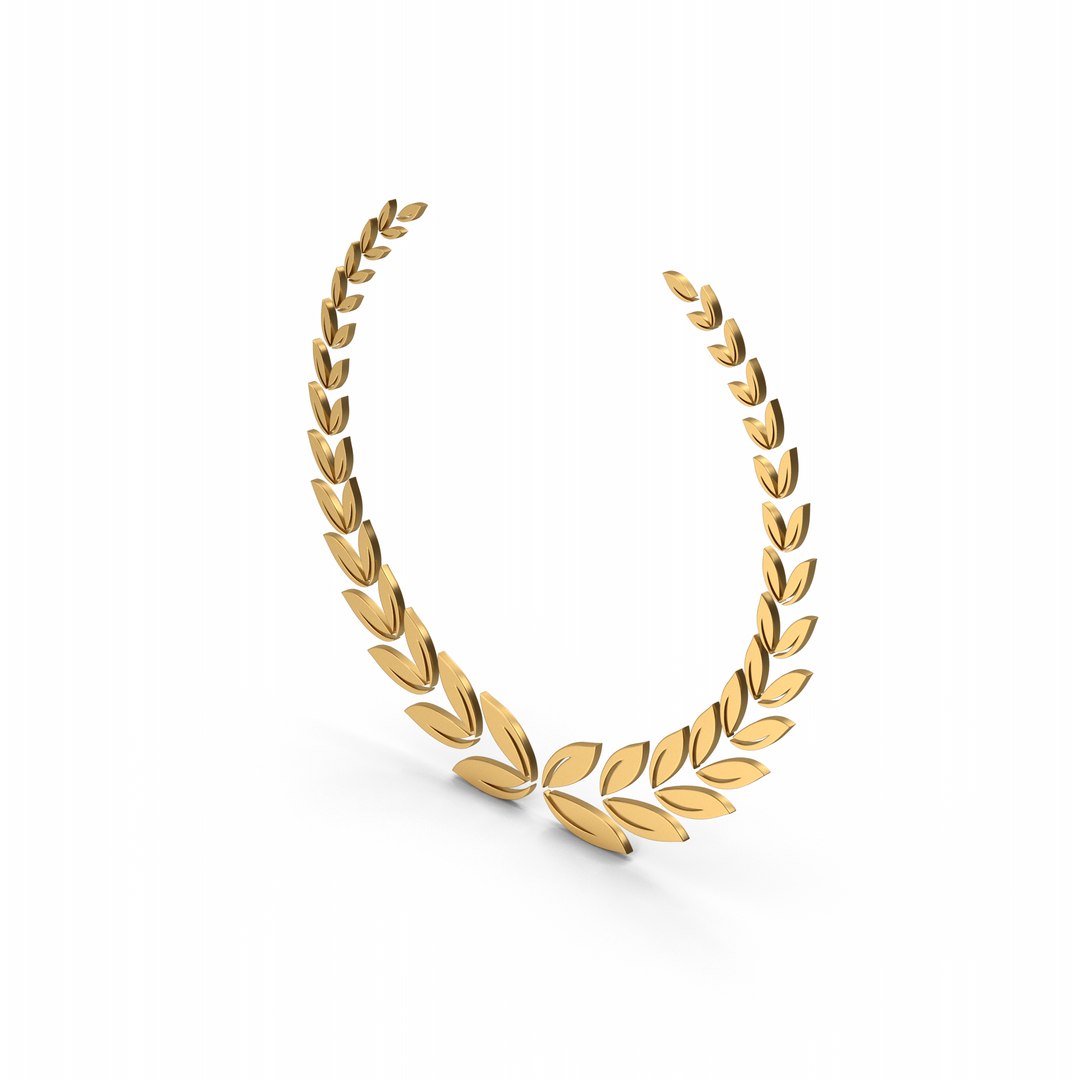Gold Laurel Wreath Symbol Model - TurboSquid 2158173