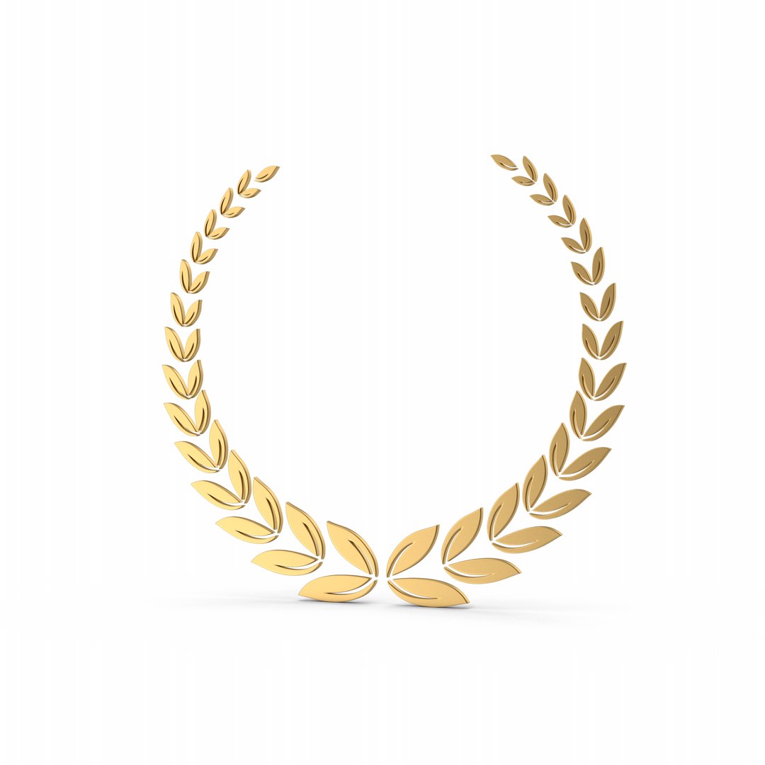 Gold Laurel Wreath Symbol Model - TurboSquid 2158173