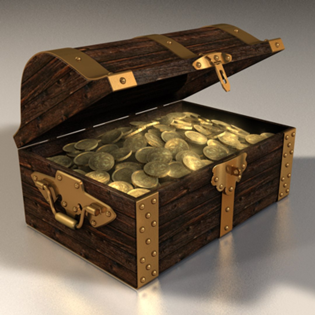 Hinges Chest Gold 3d Model
