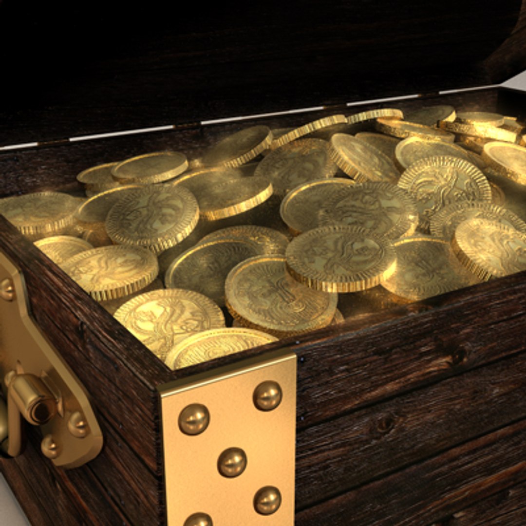 Hinges Chest Gold 3d Model