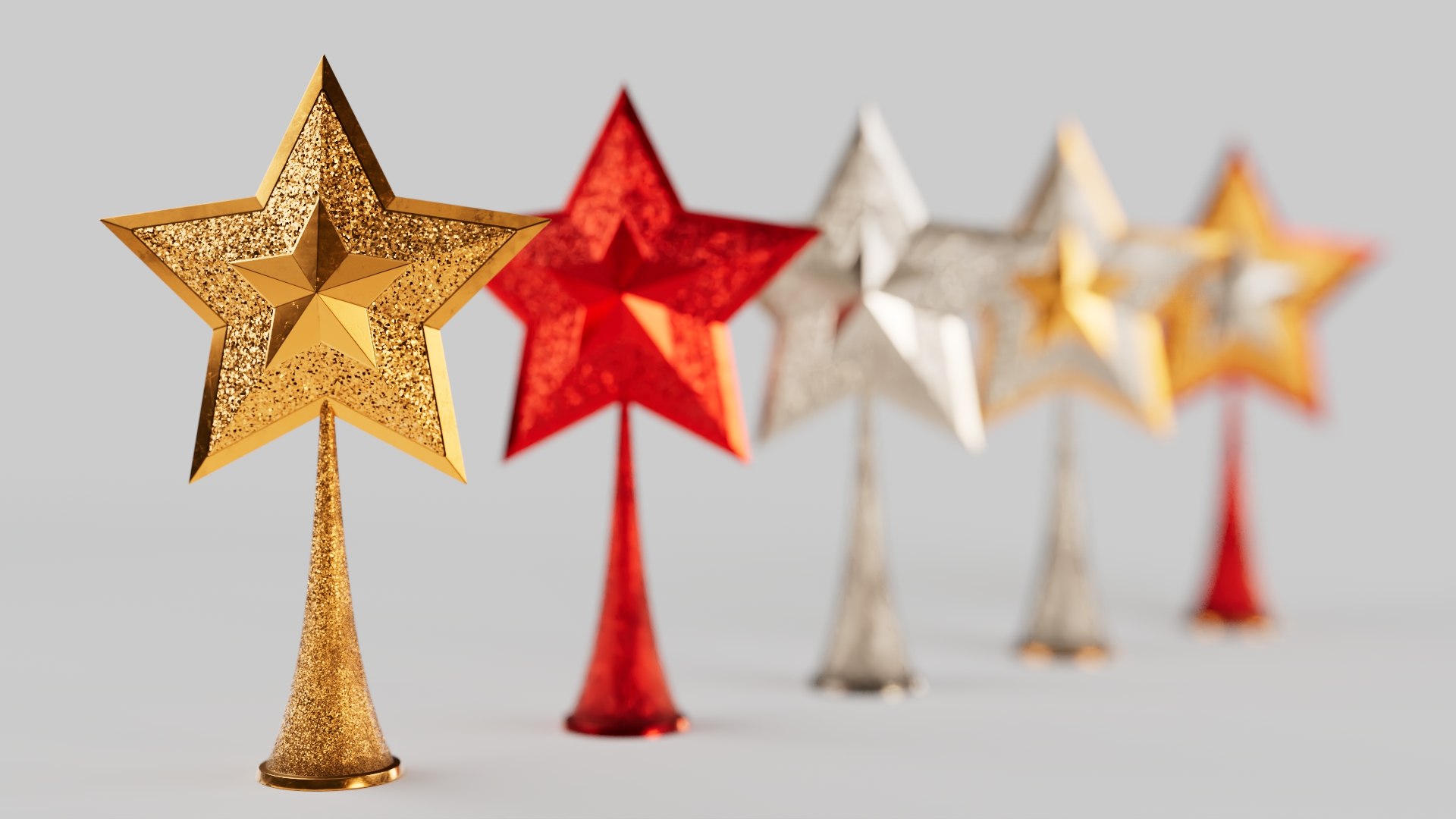 3D Model Christmas Star V1 With 2 Mesh 3 Skin And 3 Colors All In 4K ...