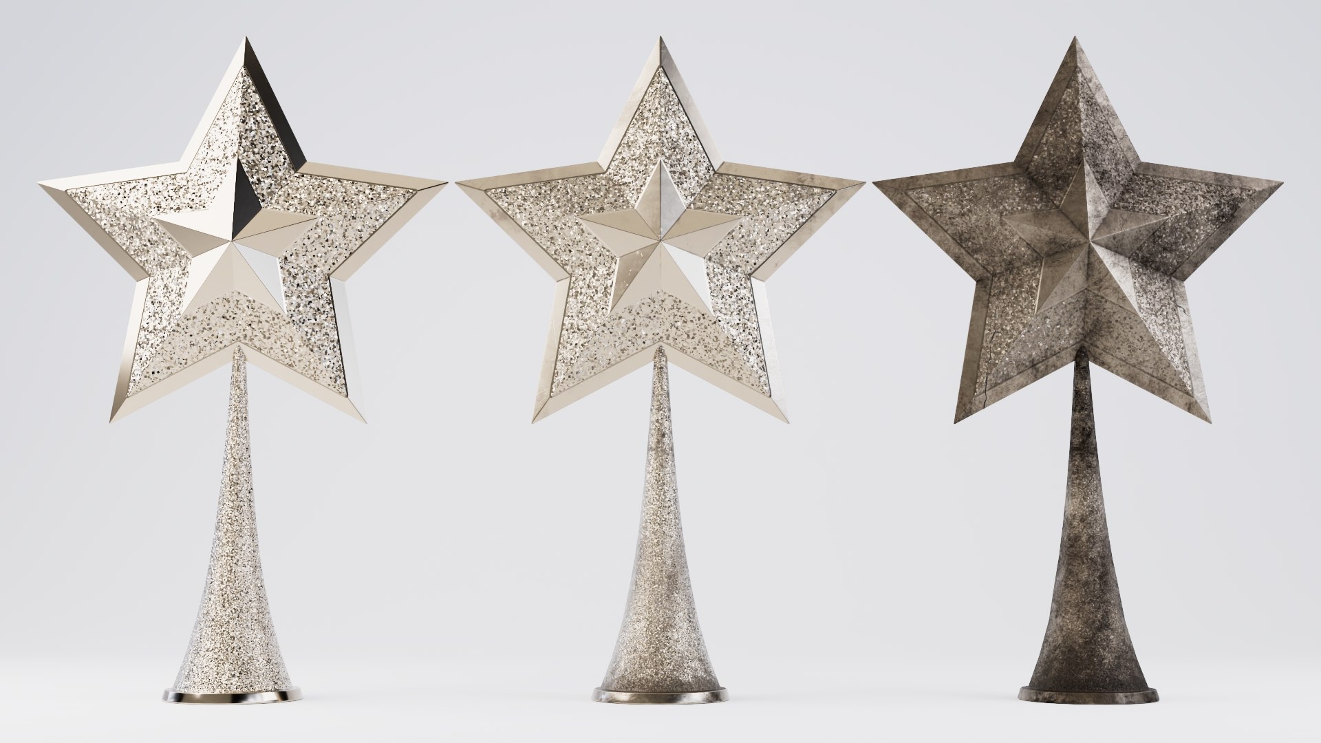 3D Model Christmas Star V1 With 2 Mesh 3 Skin And 3 Colors All In 4K ...