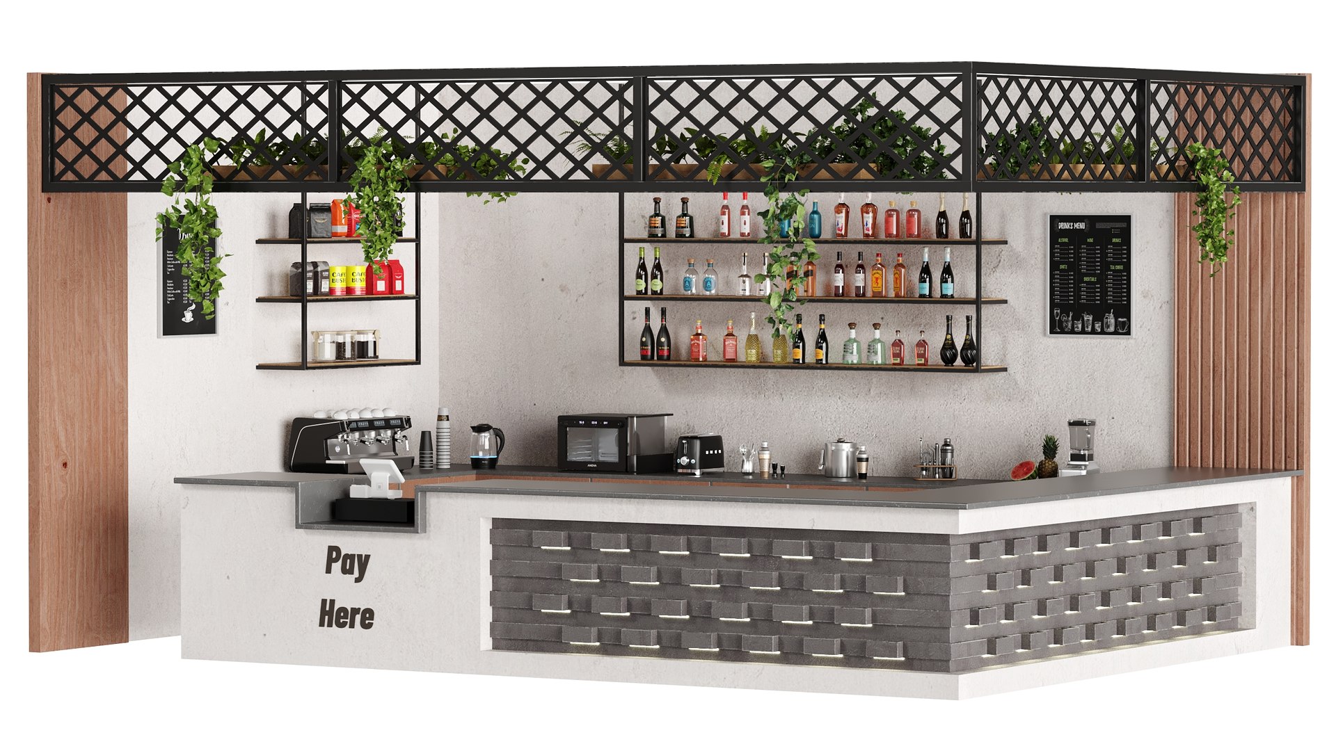 Bar 30 Corner Bar 3D - TurboSquid 2352546