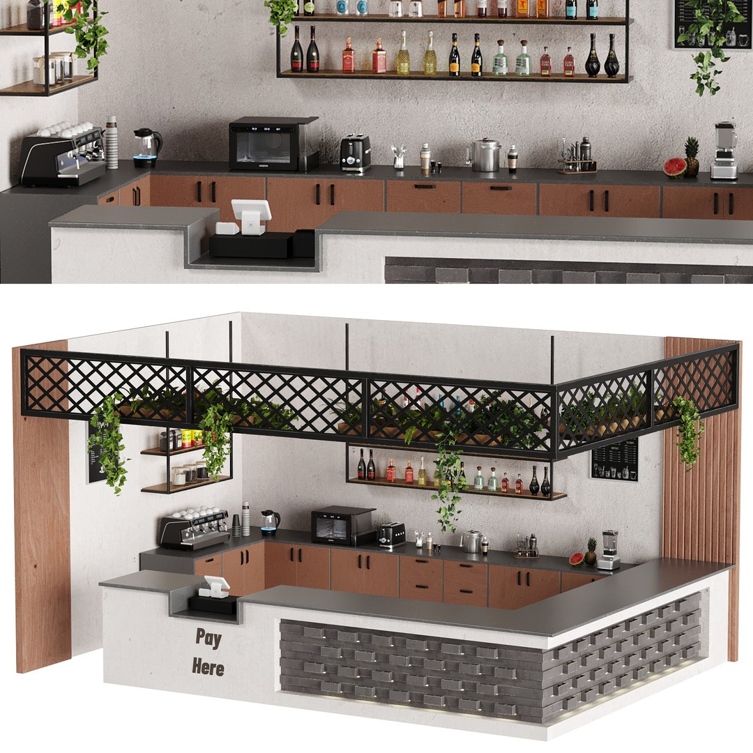 Bar 30 Corner Bar 3D - TurboSquid 2352546