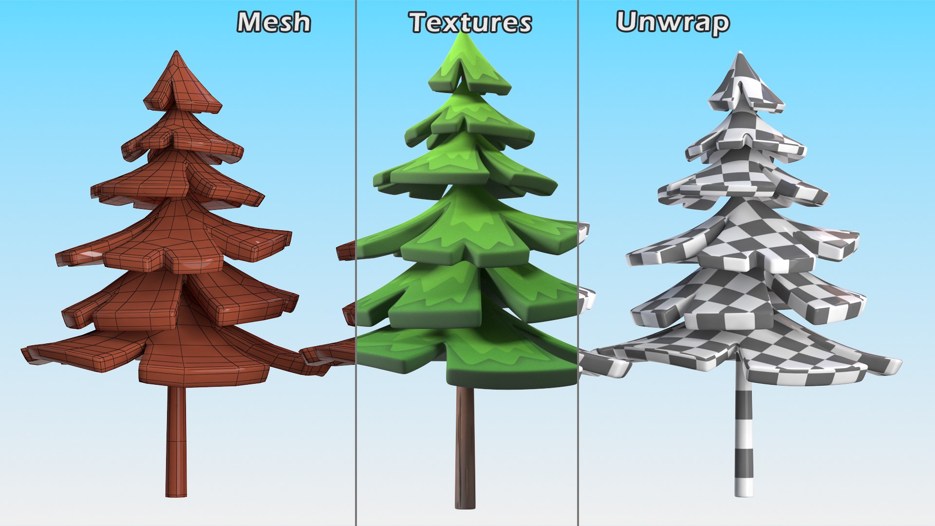 Fur Tree Cartoon Style Handpaint Texture 3D Model - TurboSquid 2170104