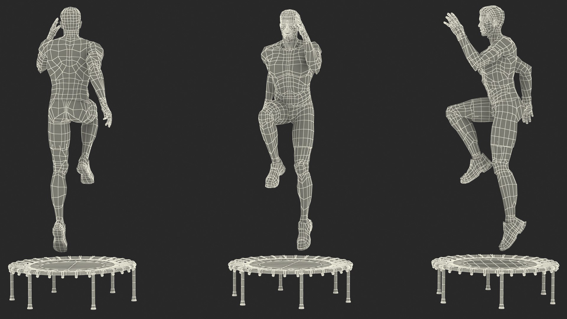 Fitness Trainer With Trampoline Rigged 3D Model - TurboSquid 1822028