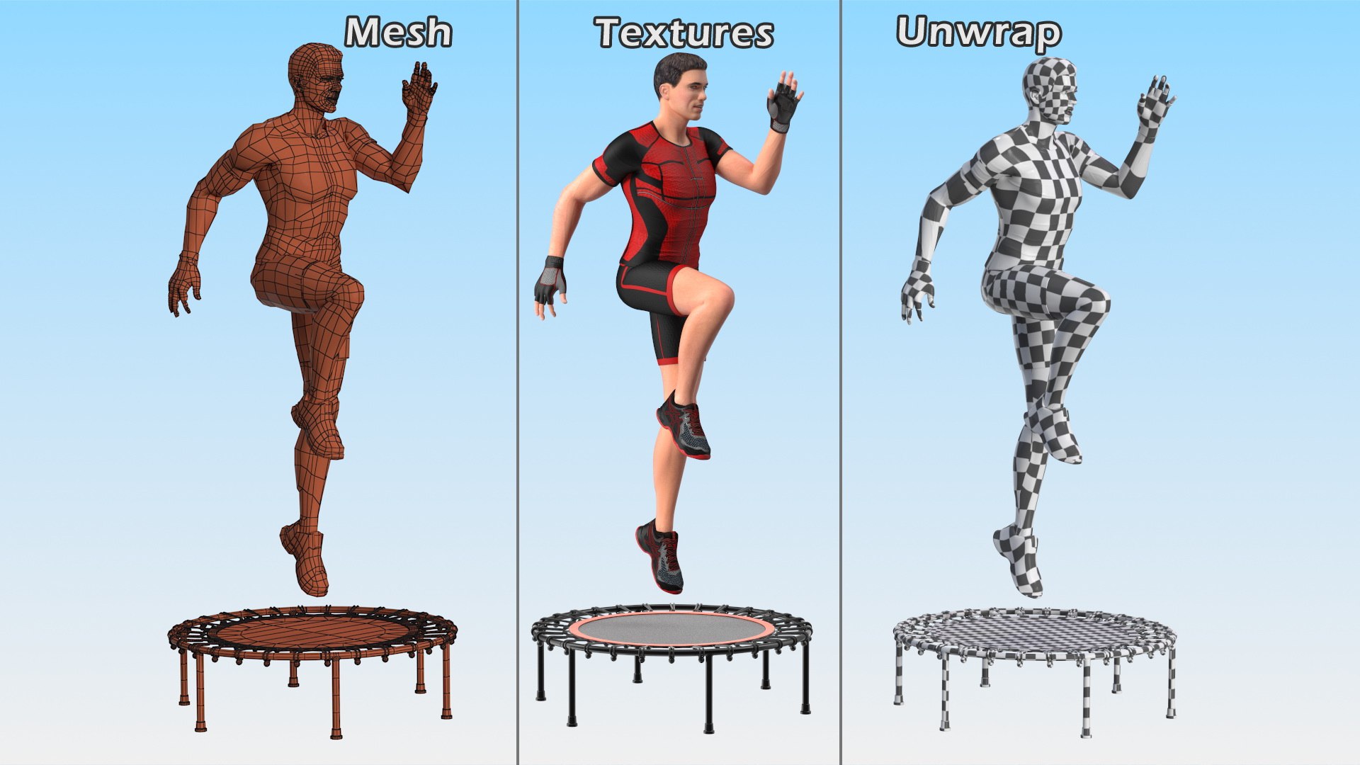 Fitness Trainer With Trampoline Rigged 3D Model - TurboSquid 1822028