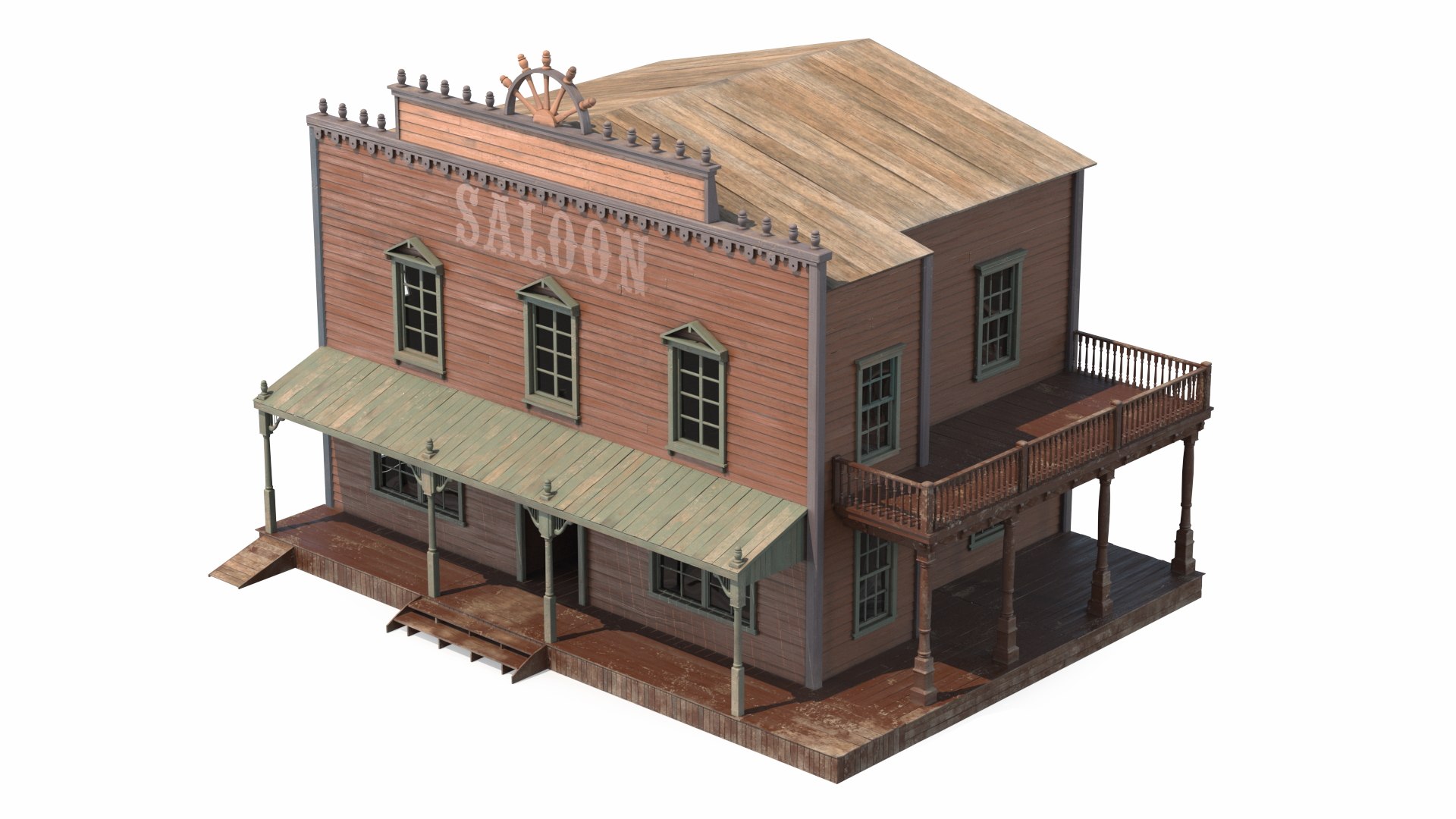 Wild West Large Building 3D Model - TurboSquid 2128803