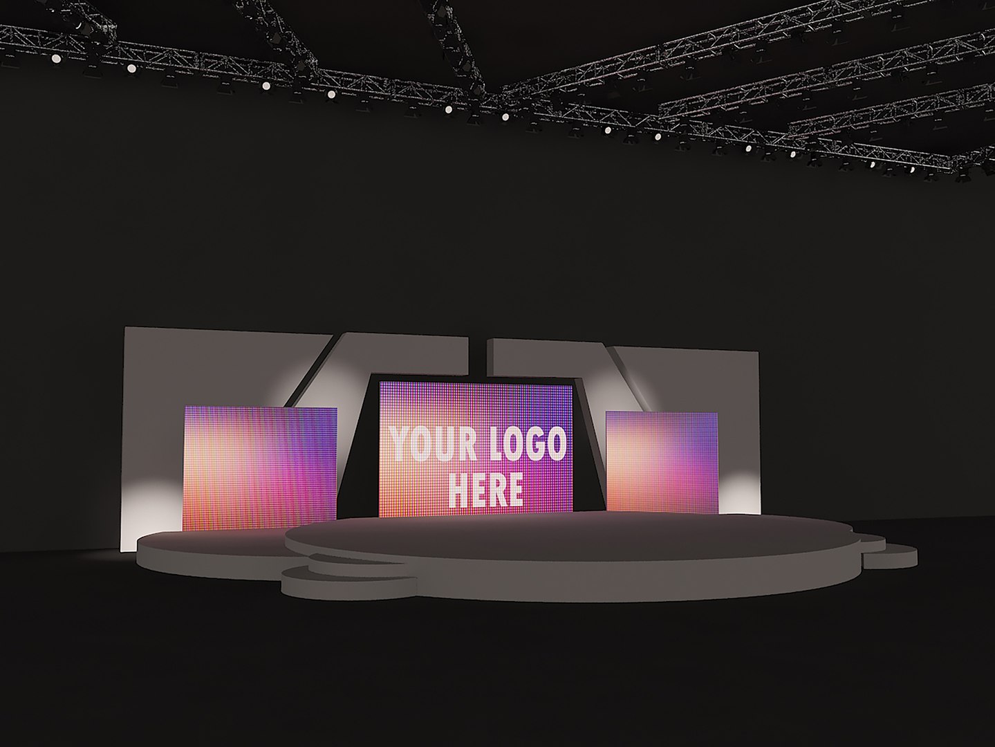 3D Event And Conference Stage With Led Screens - TurboSquid 1978868