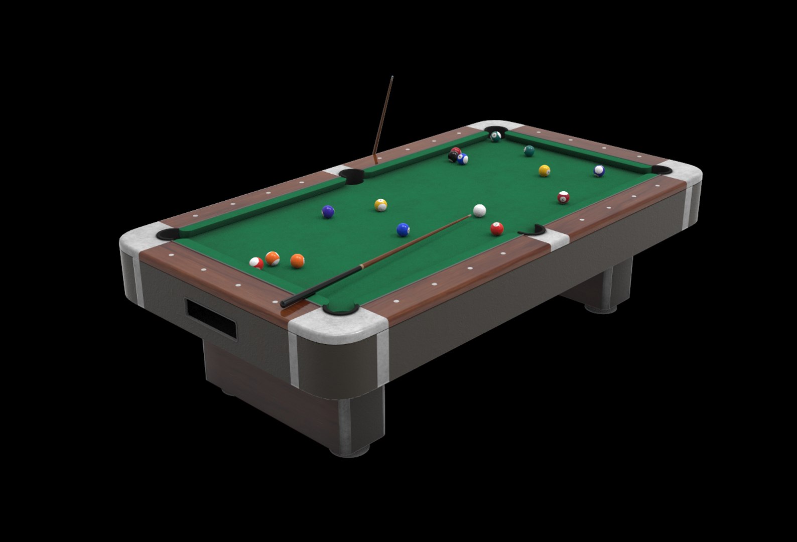 Pool Table Cues 3D Model - TurboSquid 1599005