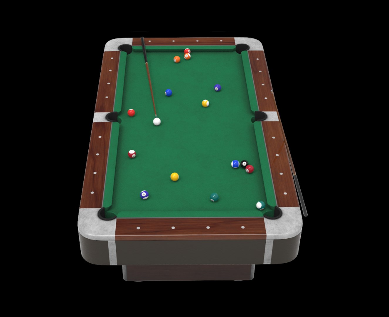 Pool Table Cues 3D Model - TurboSquid 1599005