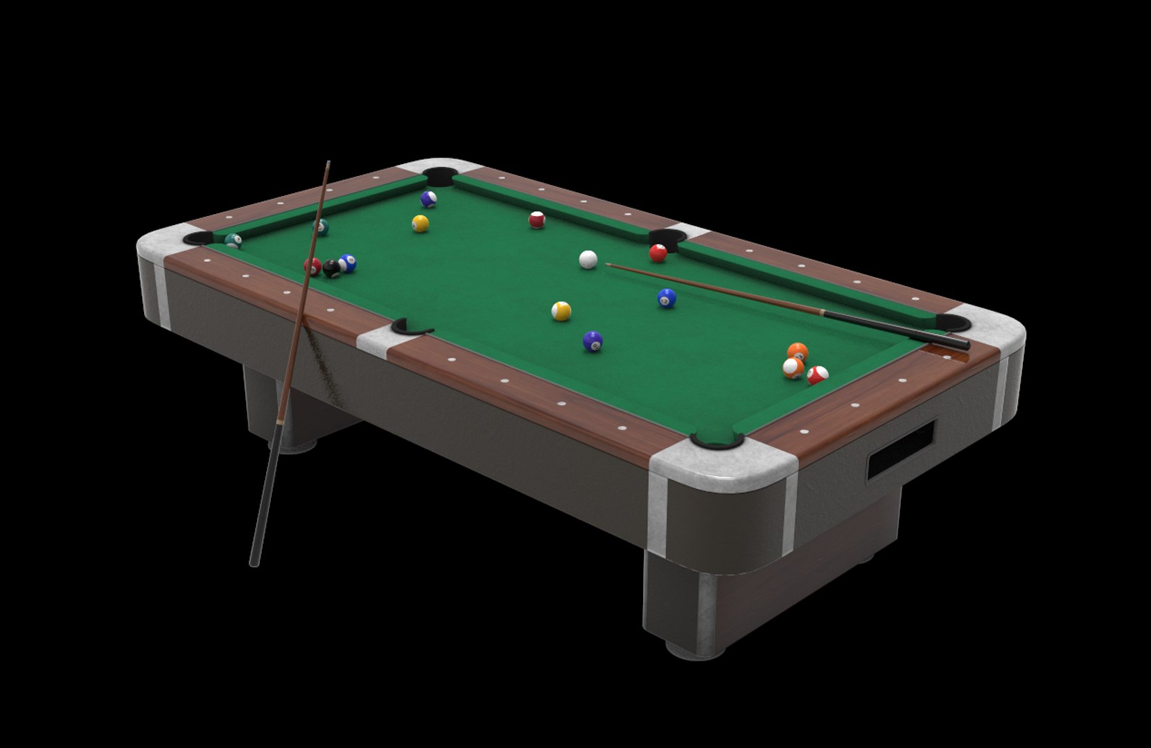 Pool Table Cues 3D Model - TurboSquid 1599005