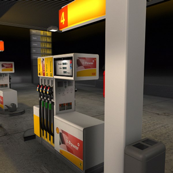 shell gas station store 3d model