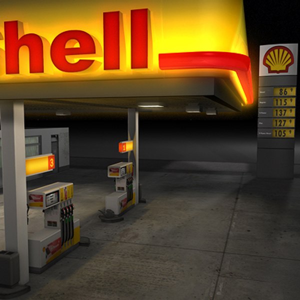 shell gas station store 3d model