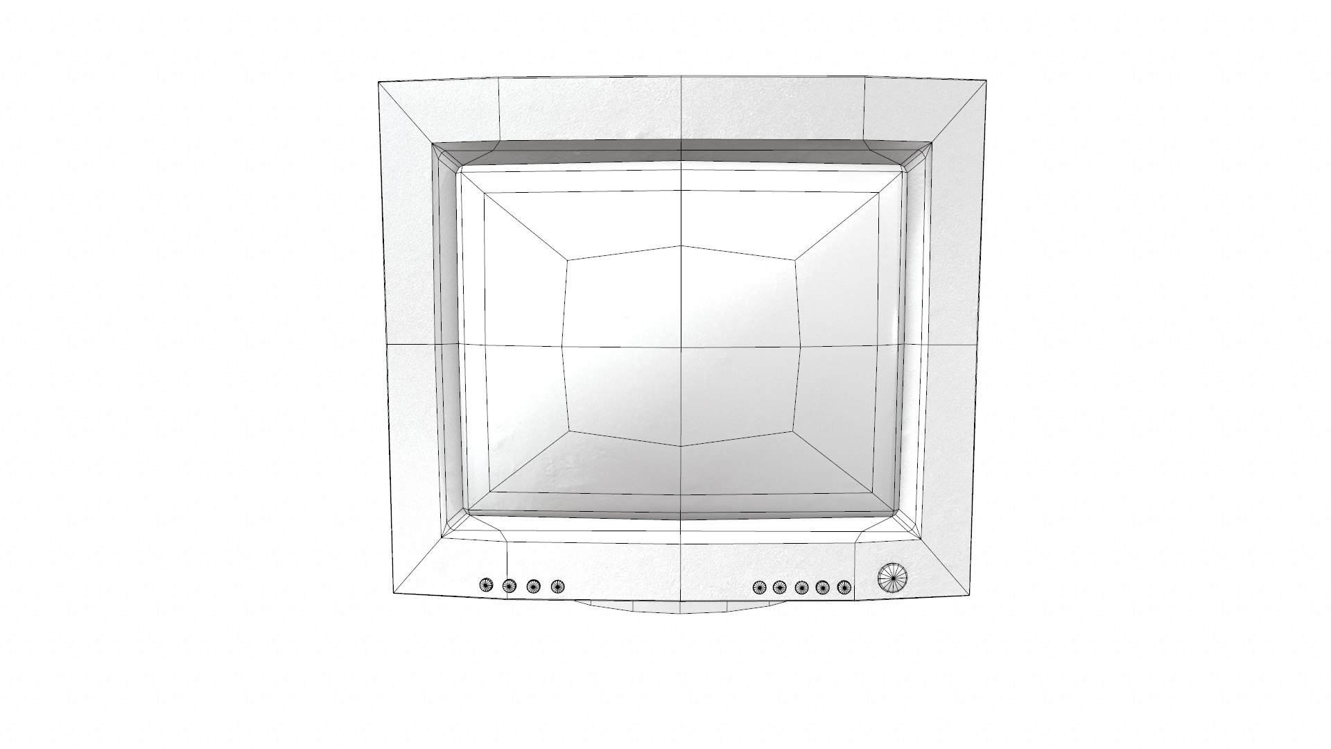 3D Vintage Crt Tube Computer Monitor Display Da1 Model - TurboSquid 1964984