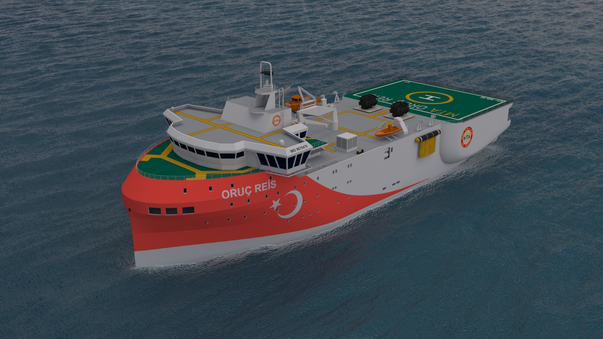 modelo 3d Barco RV Oruc Reis - TurboSquid 2137015