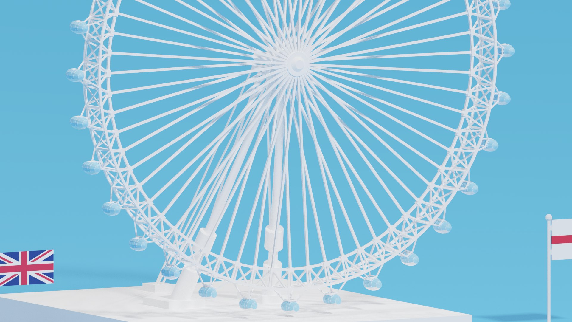Cartoon London Eye Millennium Wheel 3D Model - TurboSquid 2383248