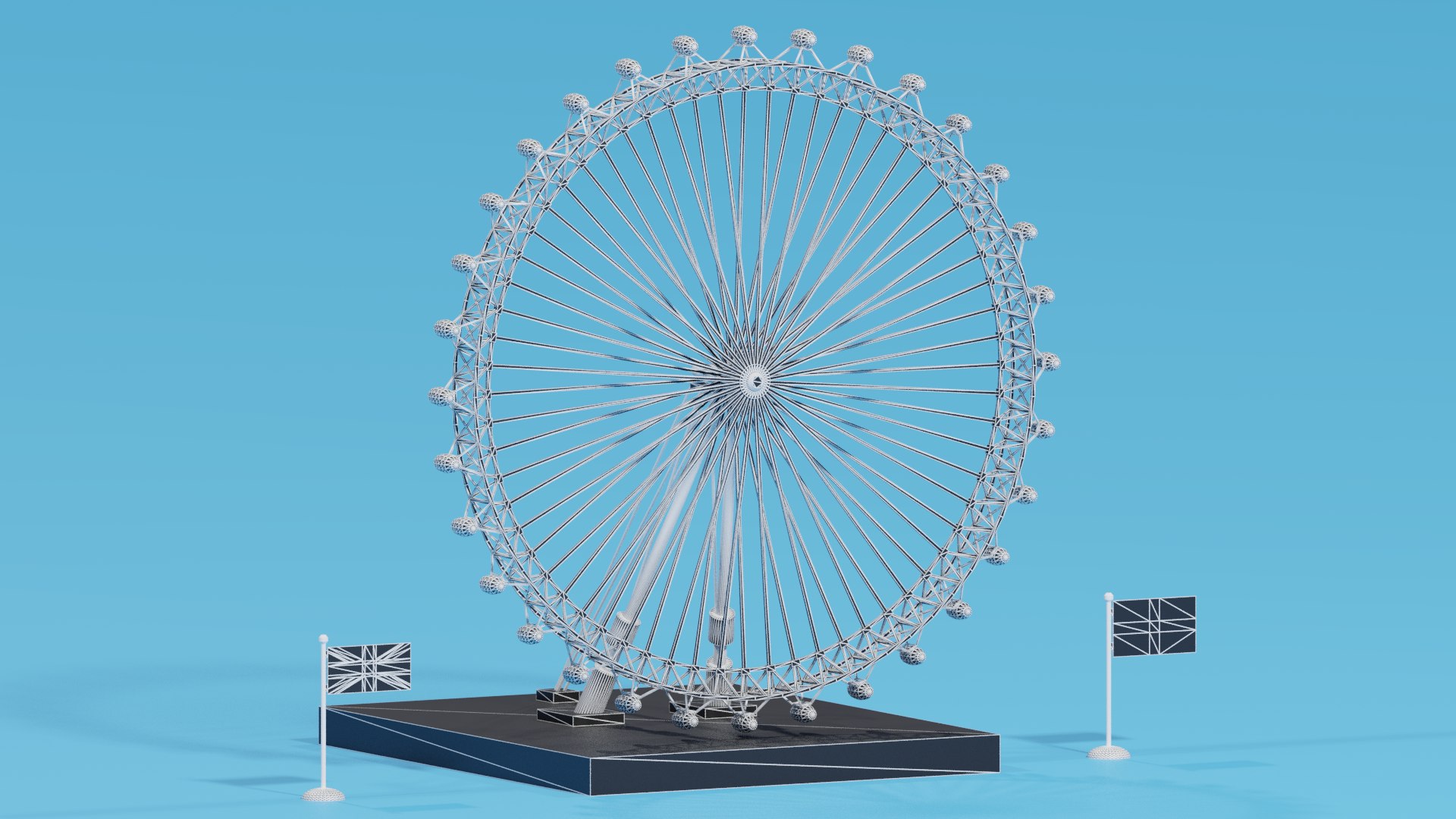 Cartoon London Eye Millennium Wheel 3D Model - TurboSquid 2383248