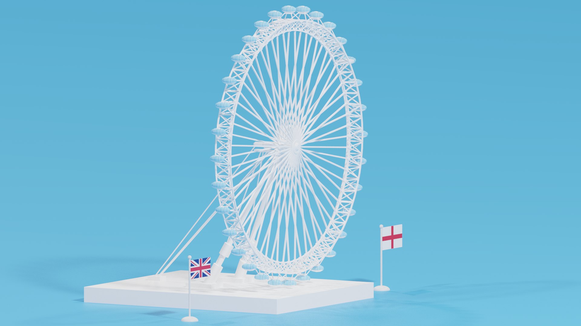 Cartoon London Eye Millennium Wheel 3D Model - TurboSquid 2383248