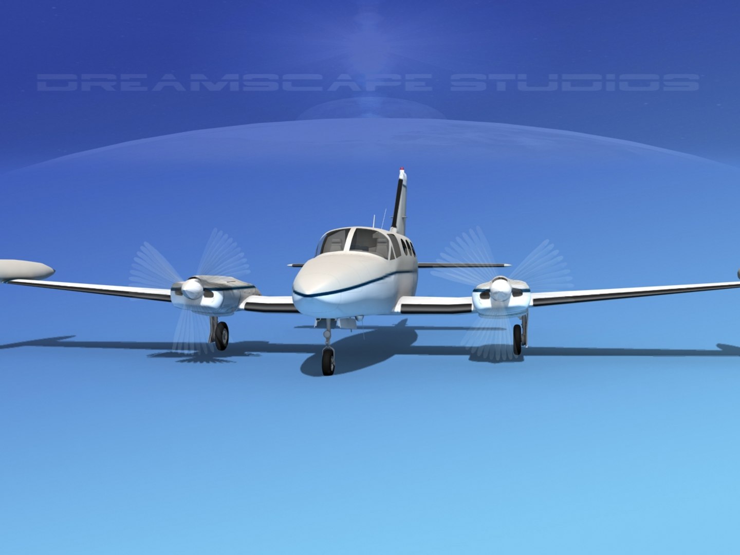 Propellers Cessna 414 Chancellor 3d Model