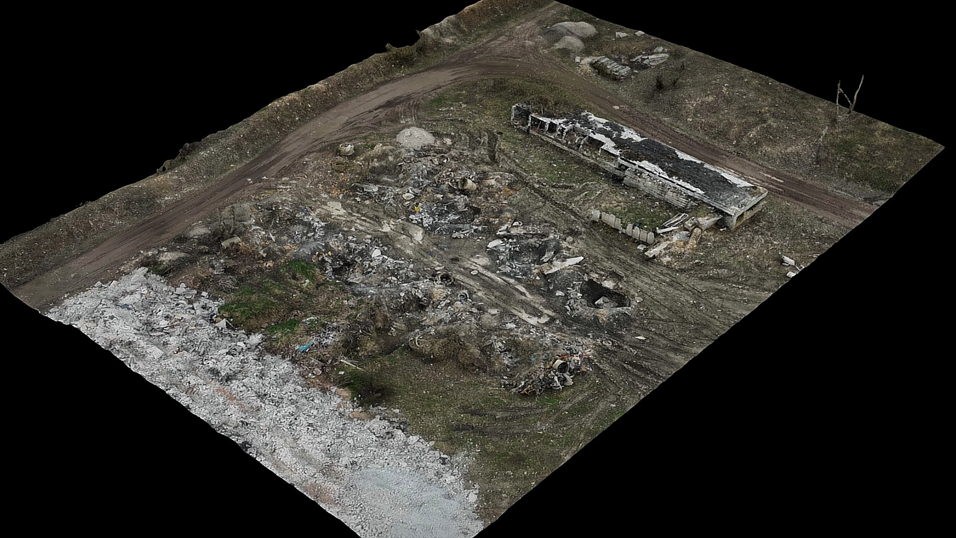 Warzone Destroyed Houses Ruins Drone Photogrammetry 3D Model ...