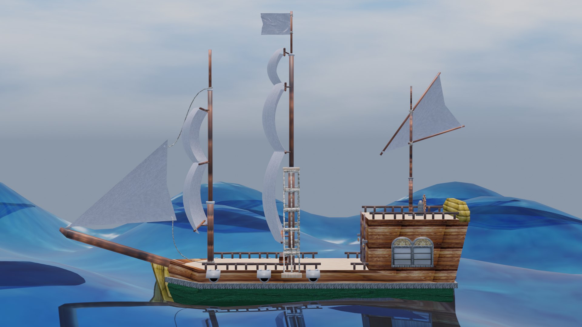 Pirate Ship Simple Model - TurboSquid 1949806