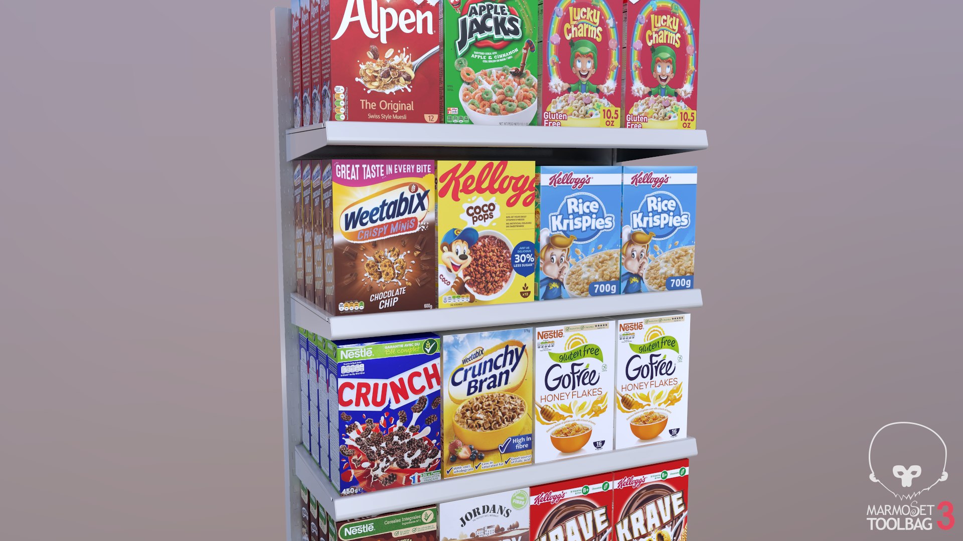 Supermarket Shelf Cereal 02 Model - TurboSquid 1878362