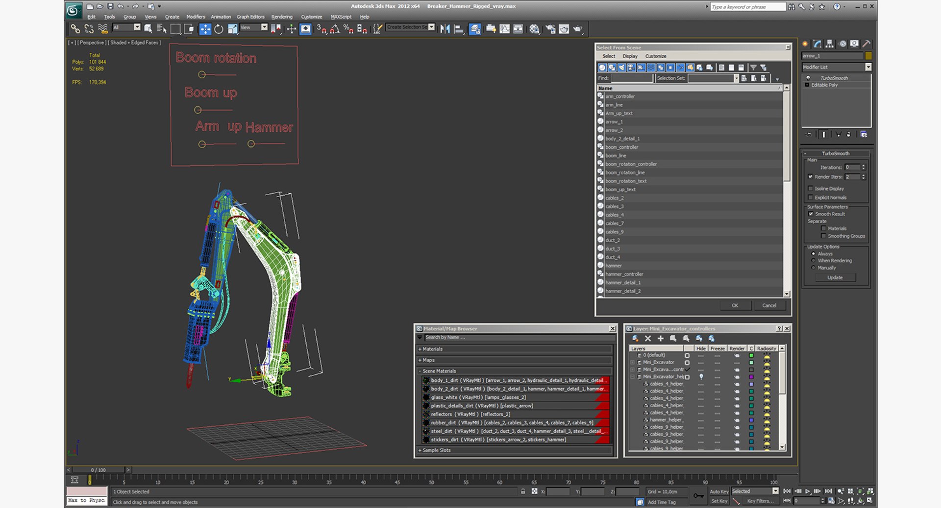 Breaker Hammer Rigged 3D Model - TurboSquid 1385194