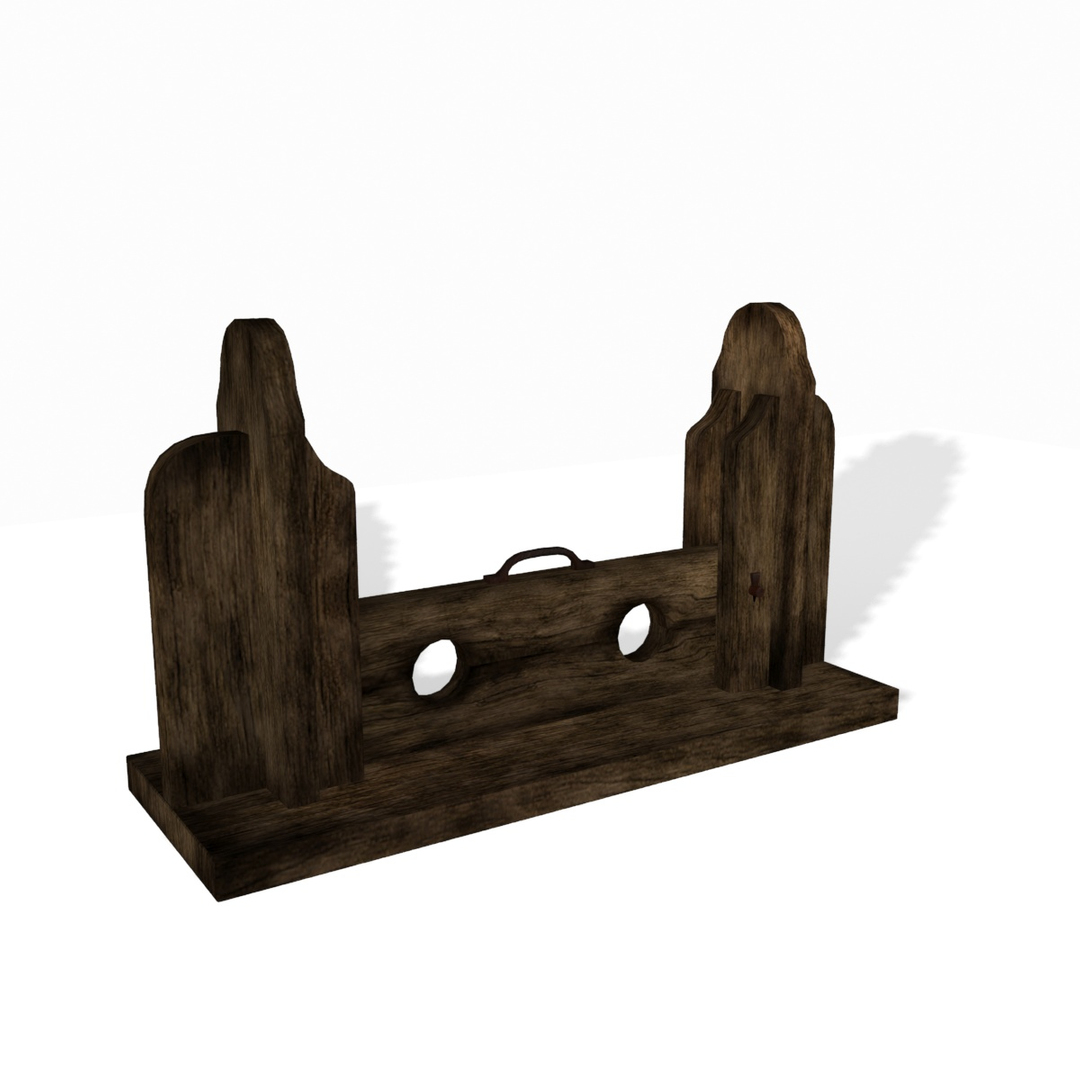 3d Medieval Foot Stocks Fantasy Model
