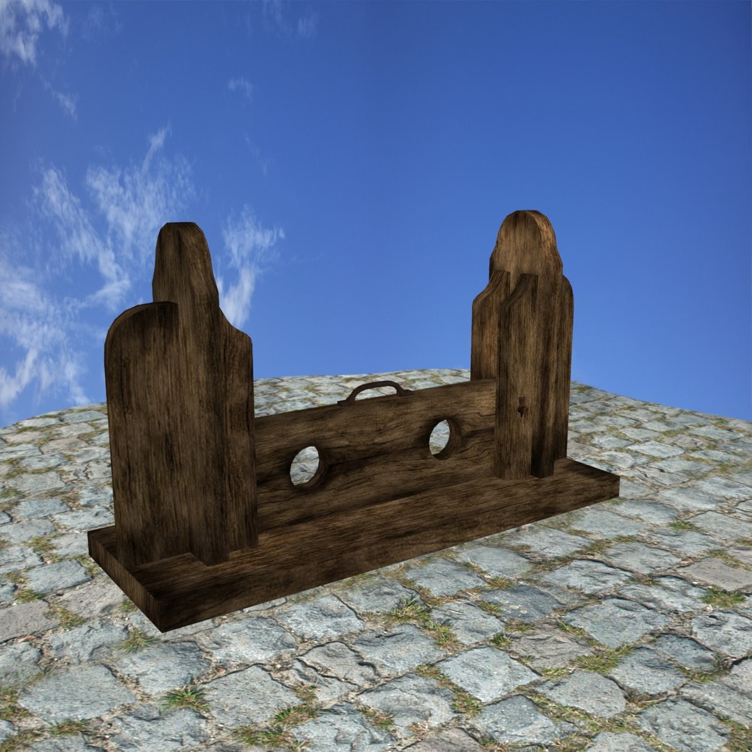 3d Medieval Foot Stocks Fantasy Model