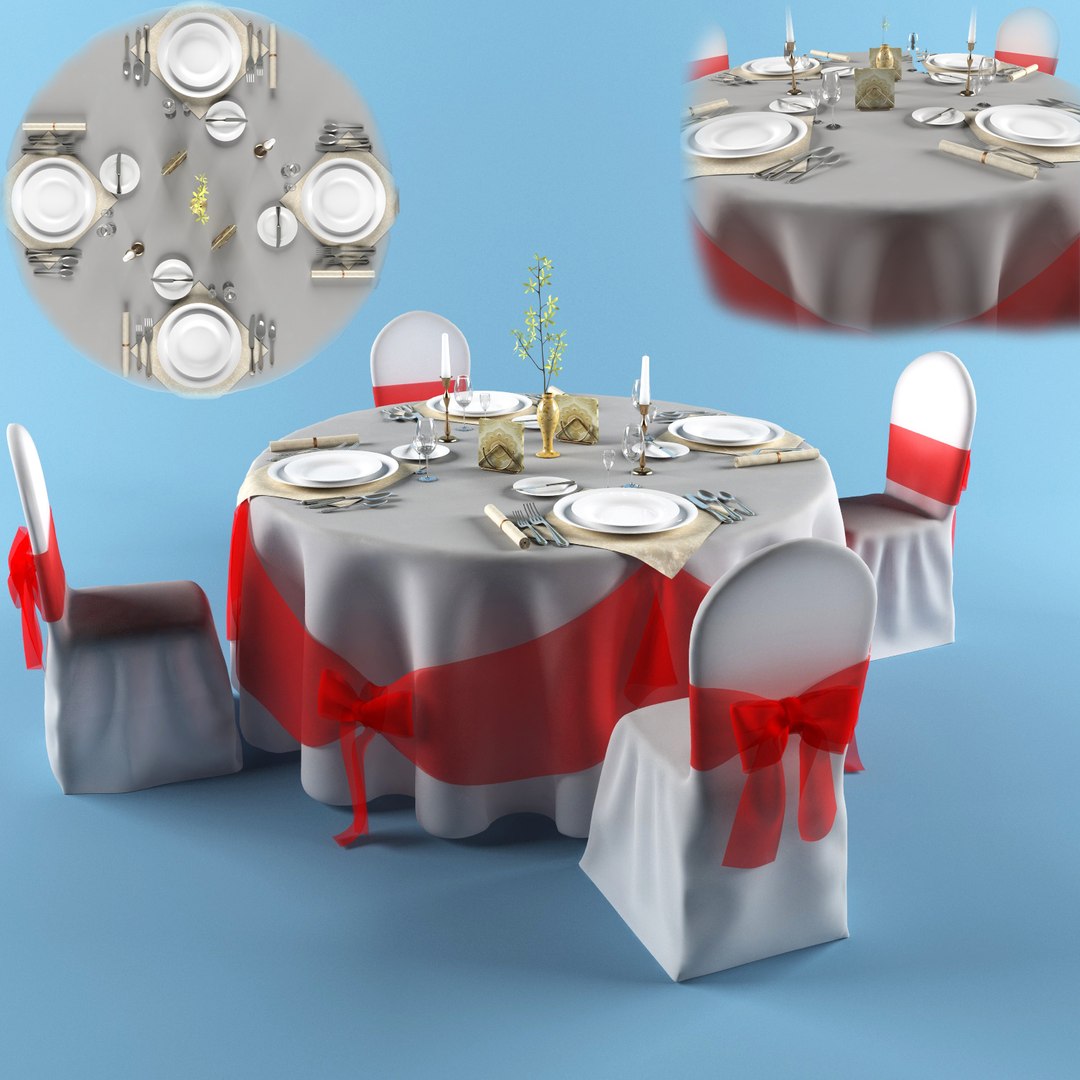 Wedding Table 3d Model