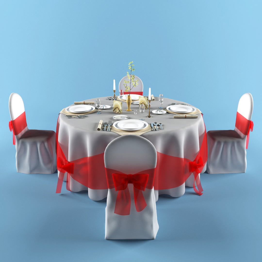 Wedding Table 3d Model