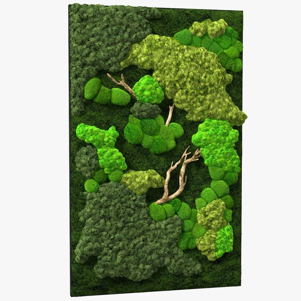 Indoor plantscape moss wall 3D model - TurboSquid 1647932