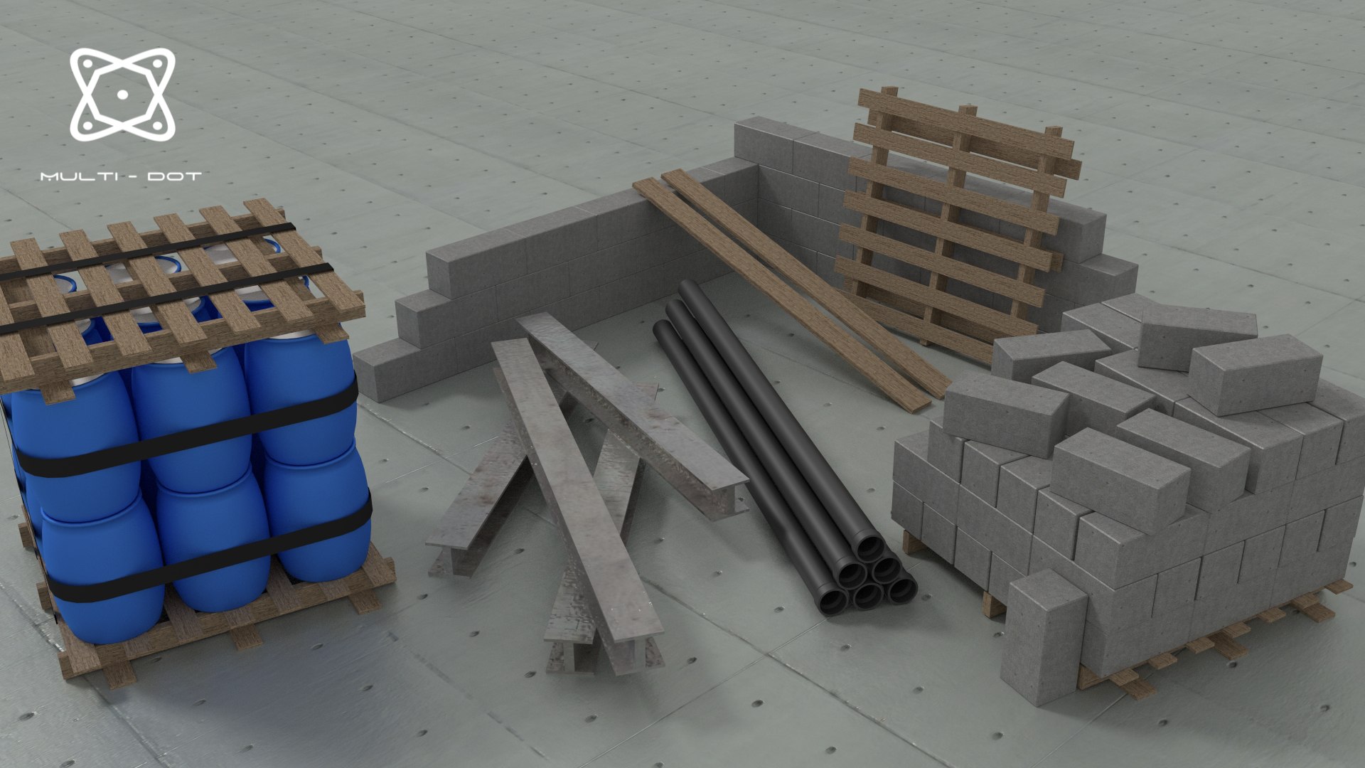 3d Construction Elements Model