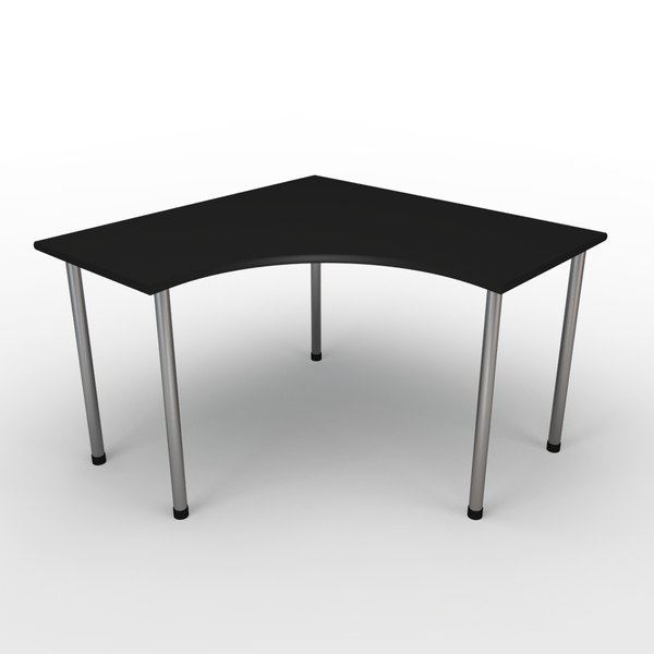 3d corner desk black red