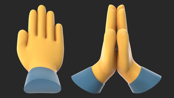 Gefaltete Hände-Emoji 3D-Modell - TurboSquid 1549522